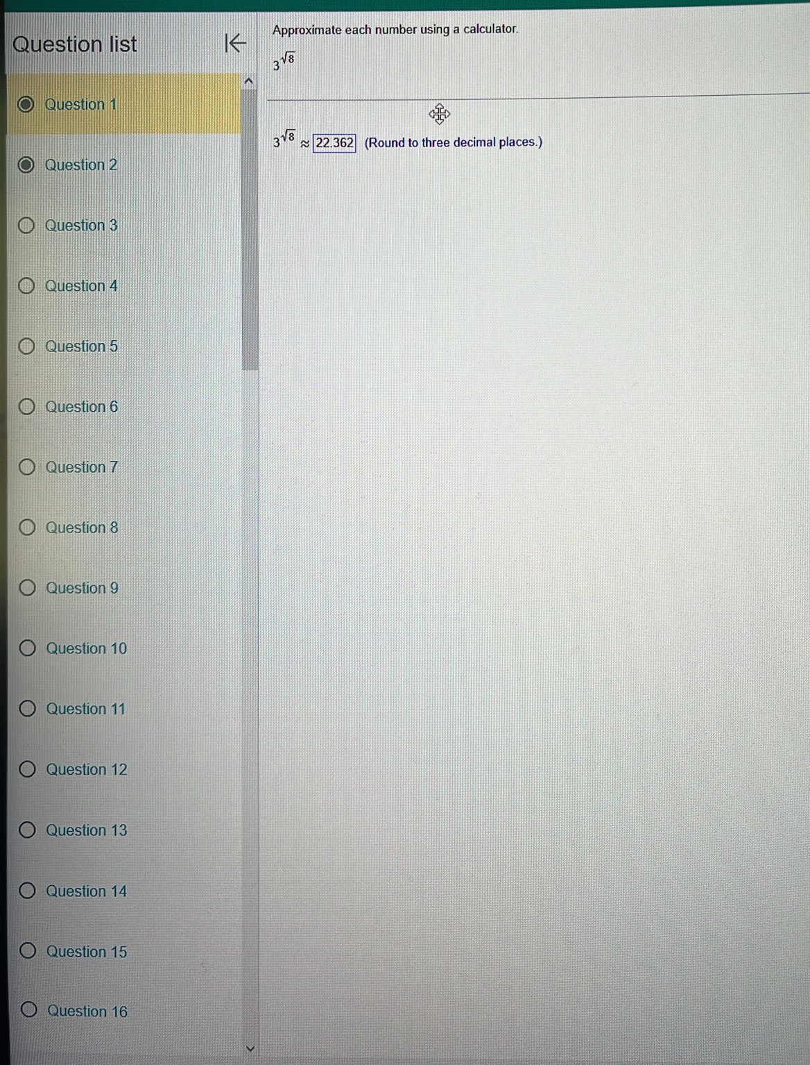 Solved: Approximate each number using a calculator. Question list 3 ...