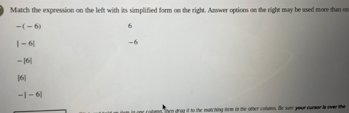 Solved: Match the expression on the left with its simplified form on the right. Answer options ...