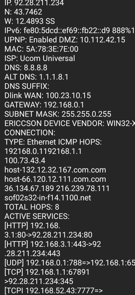 Solved: IP. 92.28.211.234 N: 43.7462 W: 12.4893 SS IPv6: fe80:5dcd::ef69::fb22::d9 888%1 UPNP: E ...