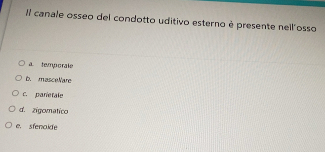 Risolto:Il canale osseo del condotto uditivo esterno è presente nell ...