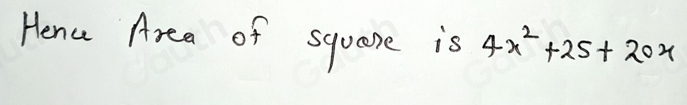 Solved: Bockwork coda: 20 te an expression for the area of the square ...