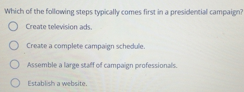 Solved: Which of the following steps typically comes first in a ...