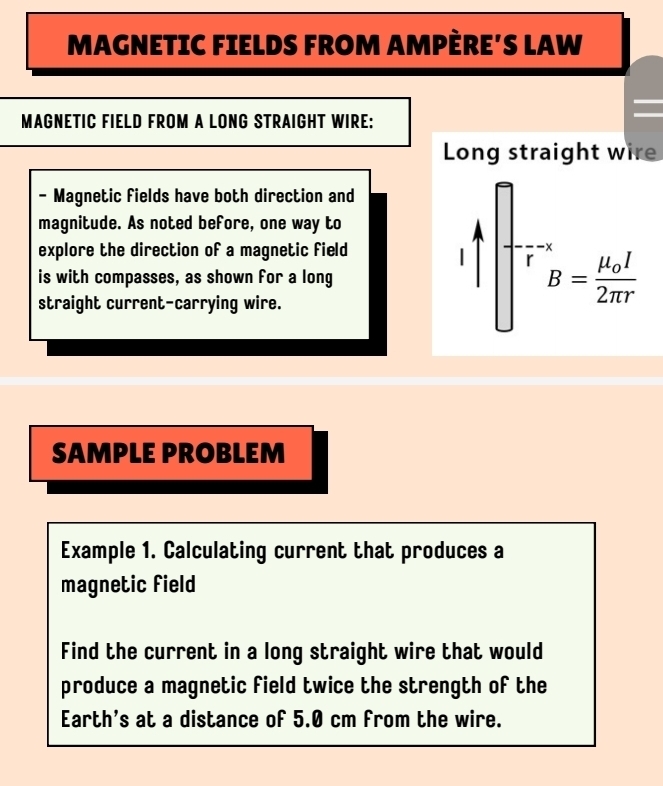 Solved: MAGNETIC FIELDS FROM AMPÈRE'S LAW MAGNETIC FIELD FROM A LONG ...