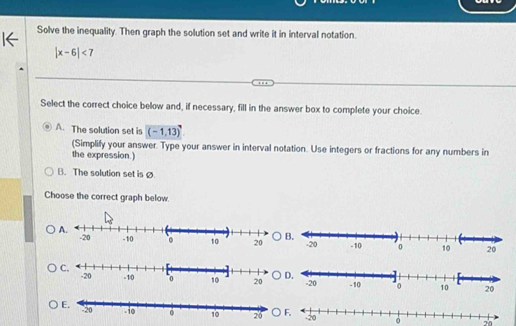Solved: Solve the inequality. Then graph the solution set and write it ...