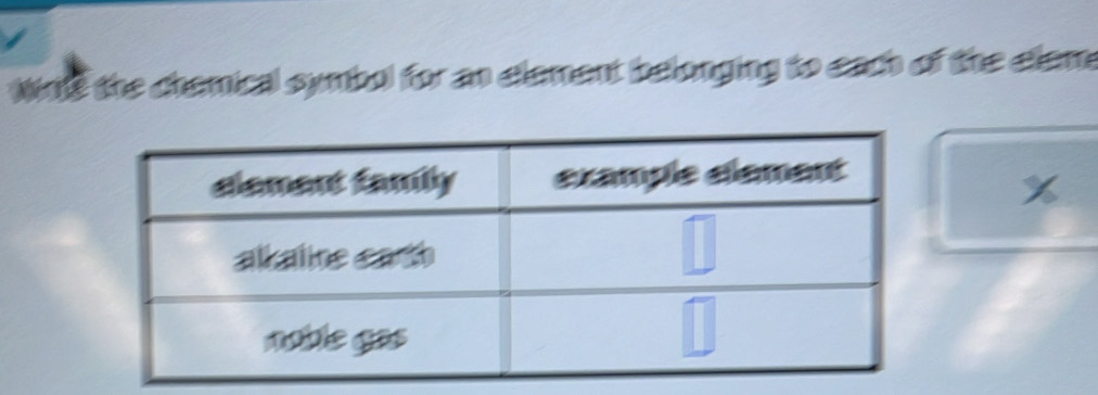 Solved: wrle the chemical symbol for an element belonging to each of ...