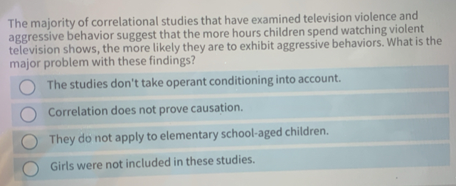 Solved: The majority of correlational studies that have examined ...