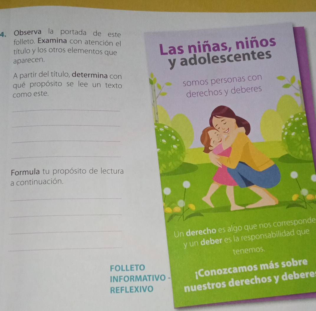 Resuelto:Observa la portada de este folleto. Examina con atención el ...