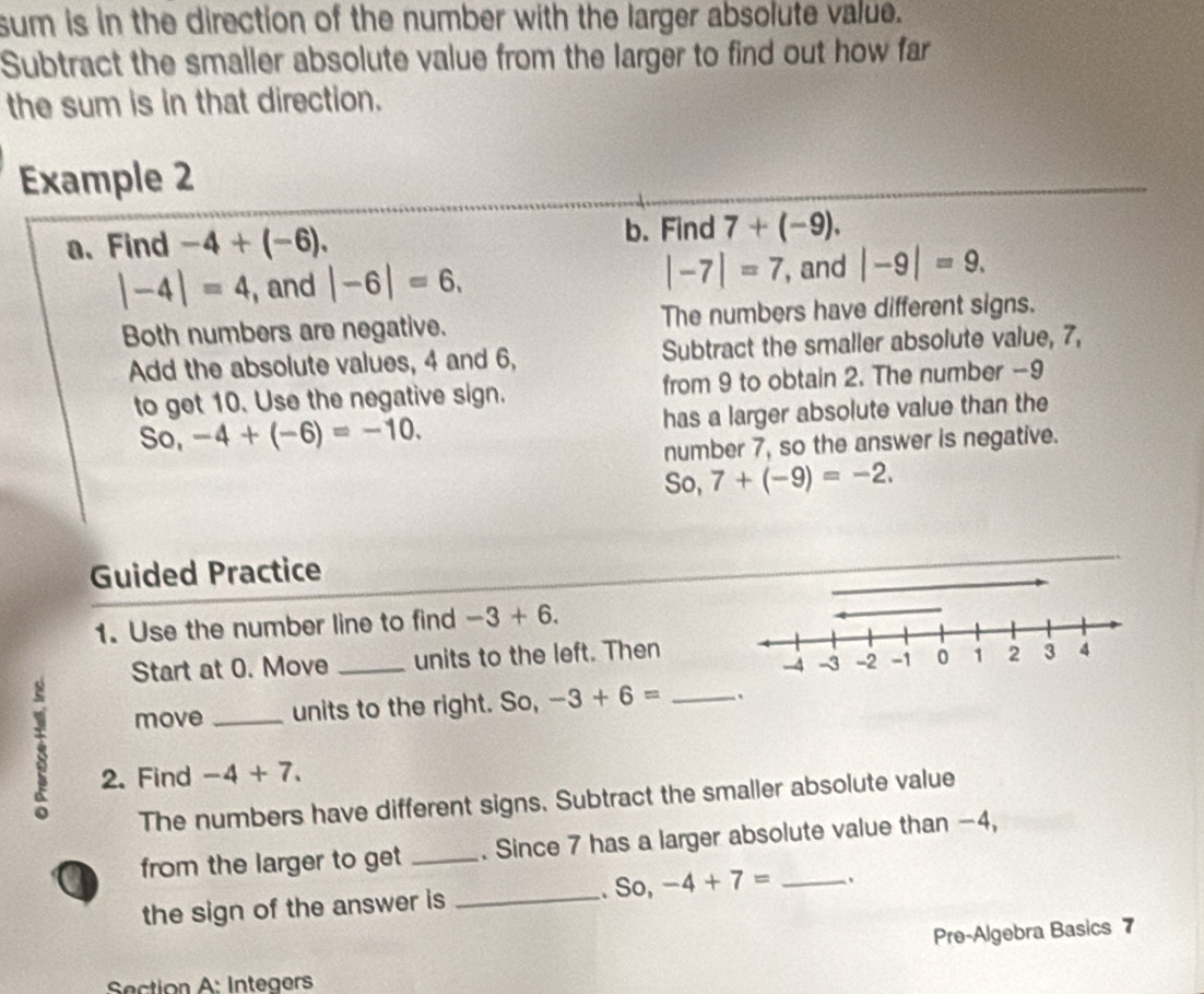 Solved: sum is in the direction of the number with the larger absolute ...