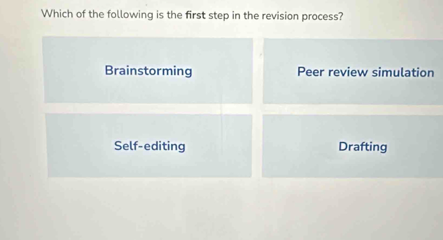 Solved: Which of the following is the first step in the revision ...
