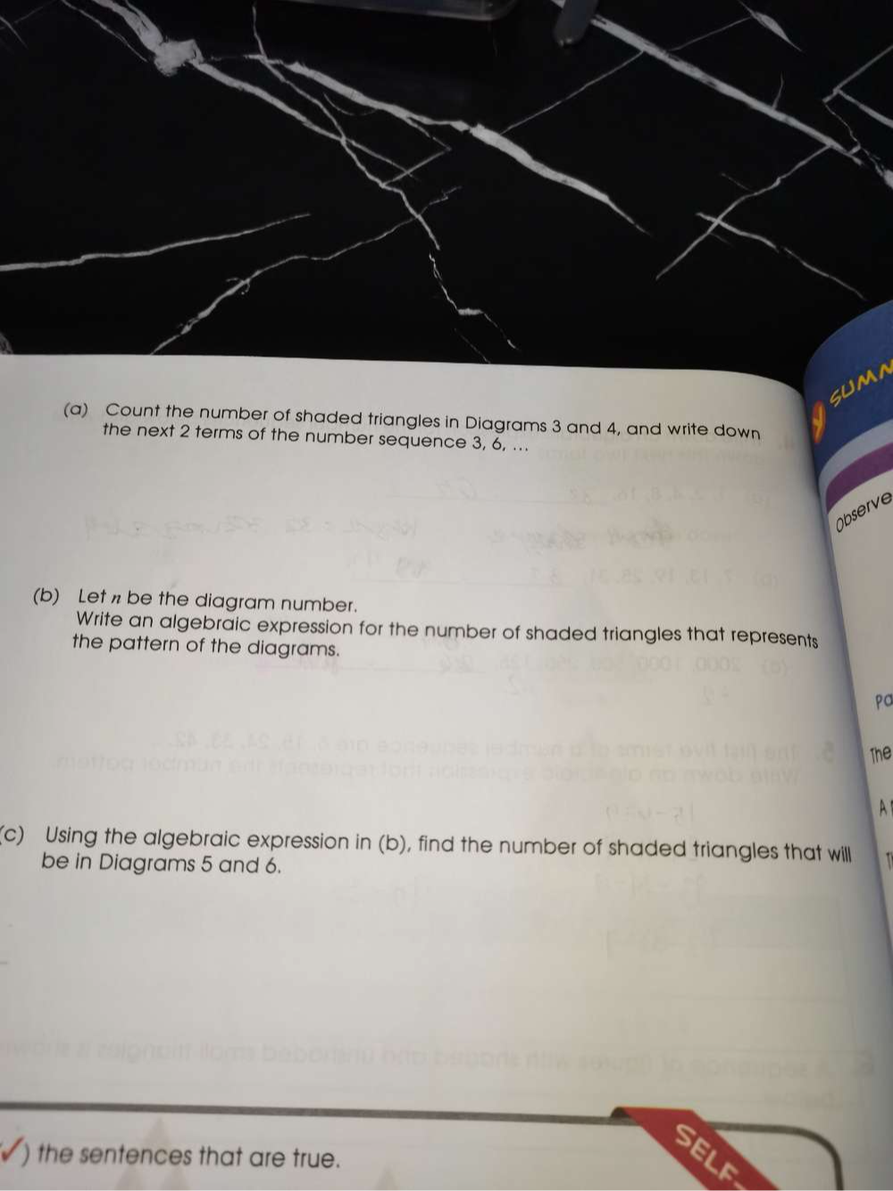 Solved: SUMA (a) Count the number of shaded triangles in Diagrams 3 and ...