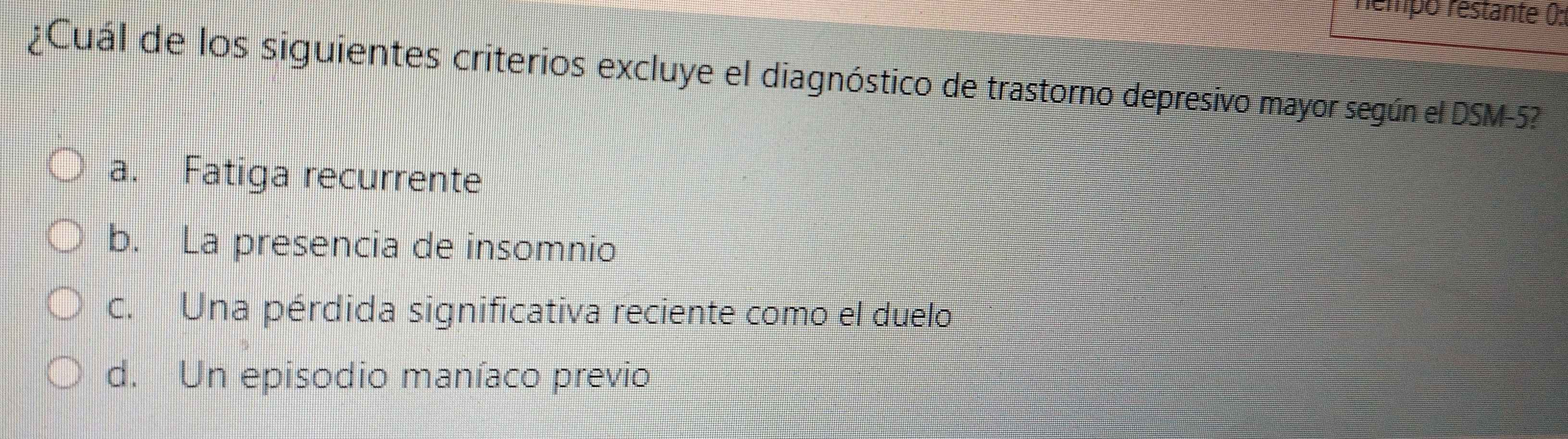 Resuelto:rémpo réstante (): ¿Cuál de los siguientes criterios excluye ...