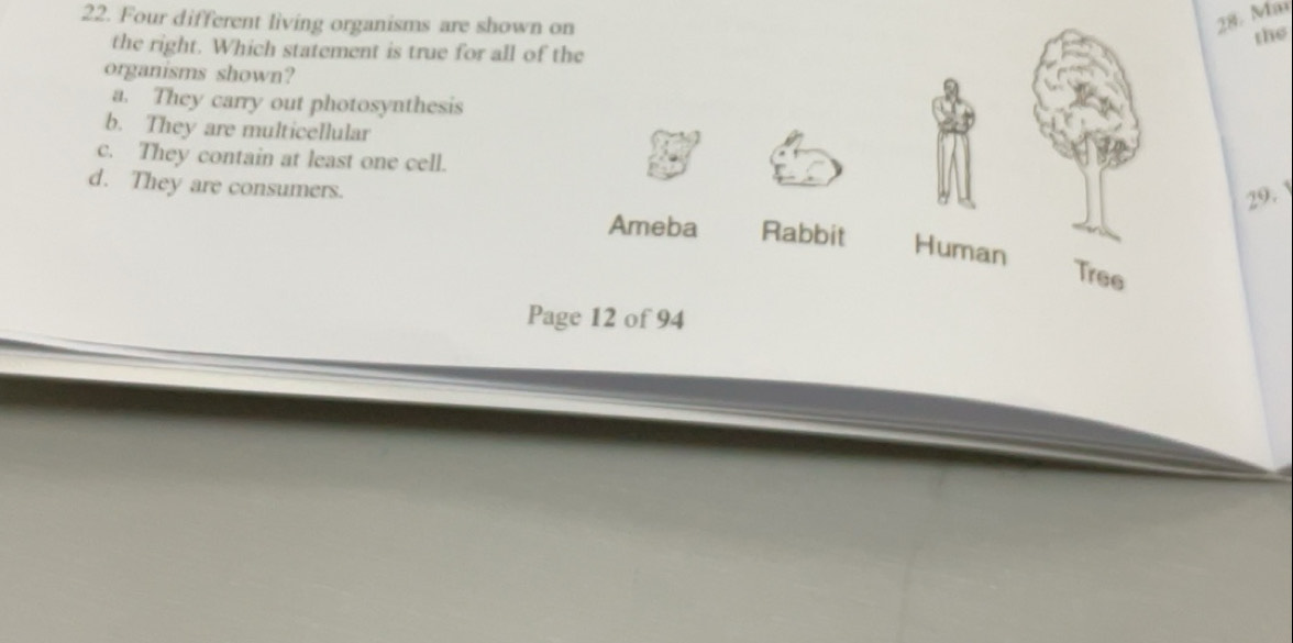 Gelöst:Four different living organisms are shown on 28. Mar the the ...