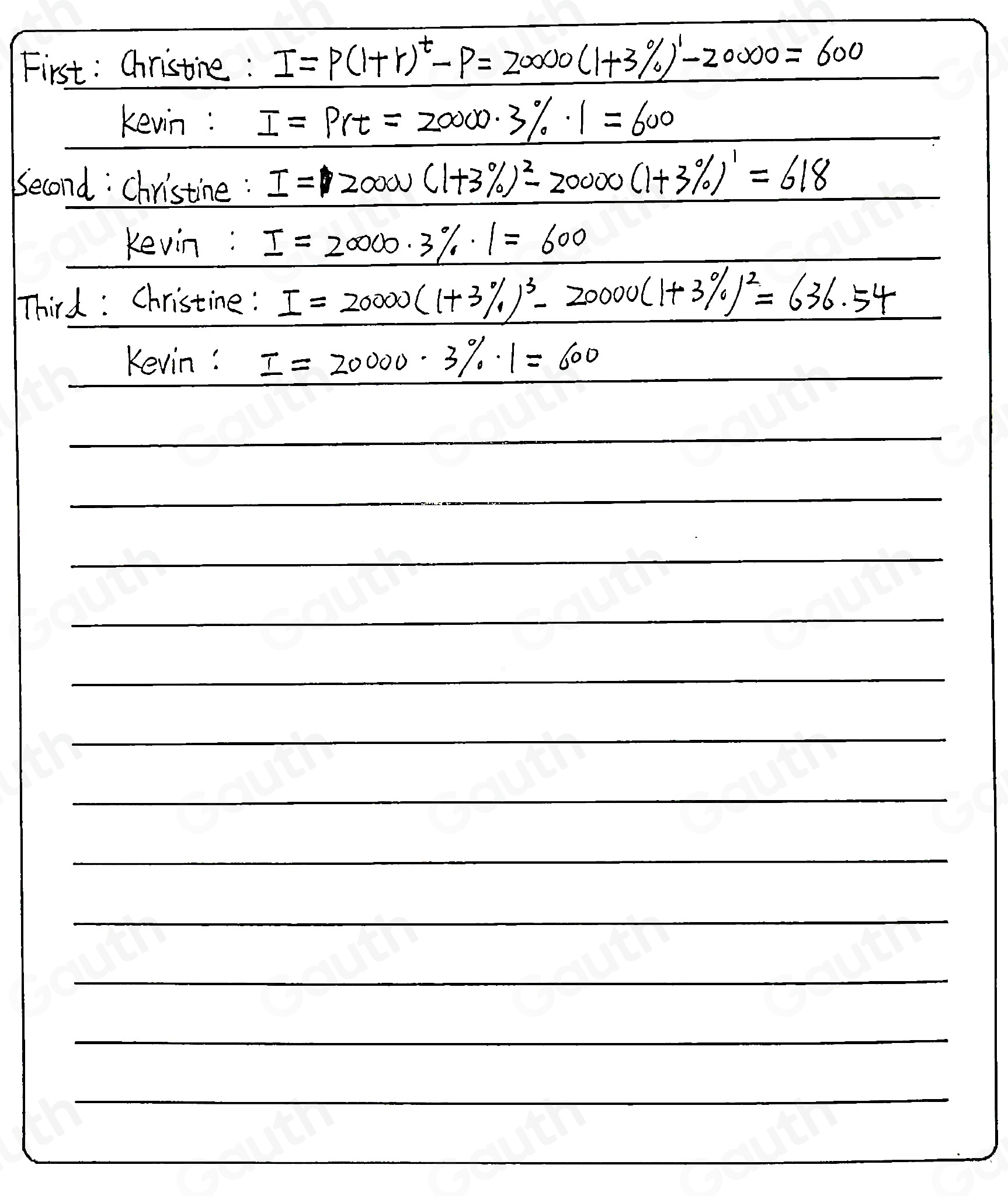 Solved: Calculating and comparing simple interest and compound ...