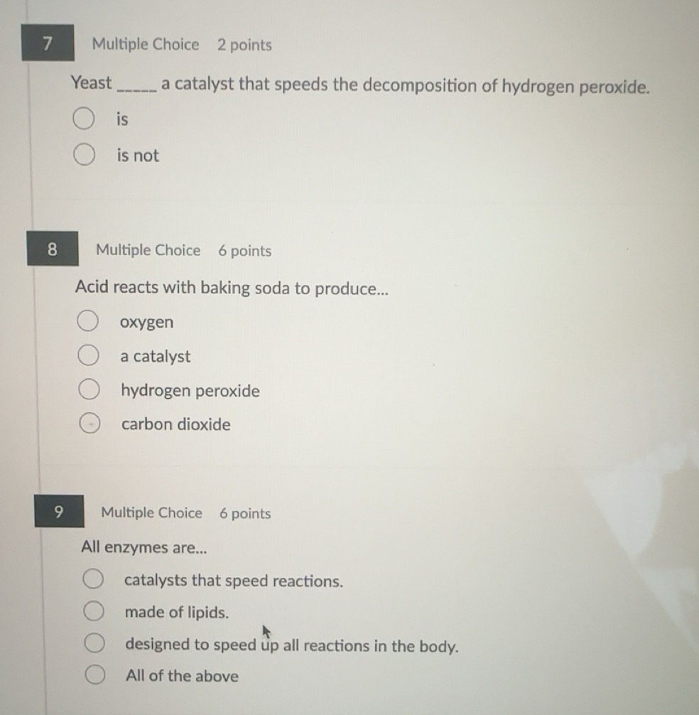 Solved: a catalyst that speeds the decomposition of hydrogen peroxide ...