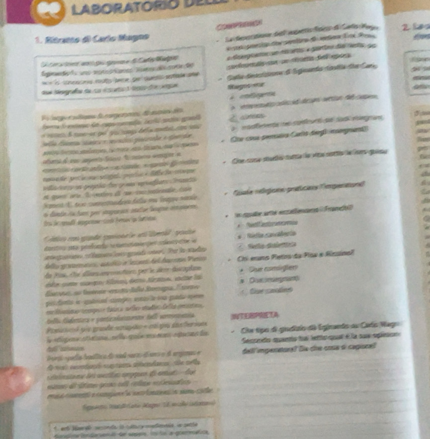 Risolto:LABORATOR 1. Ritruto dl Carlo Magno Ca grada da agoría:Pt d aPa ...