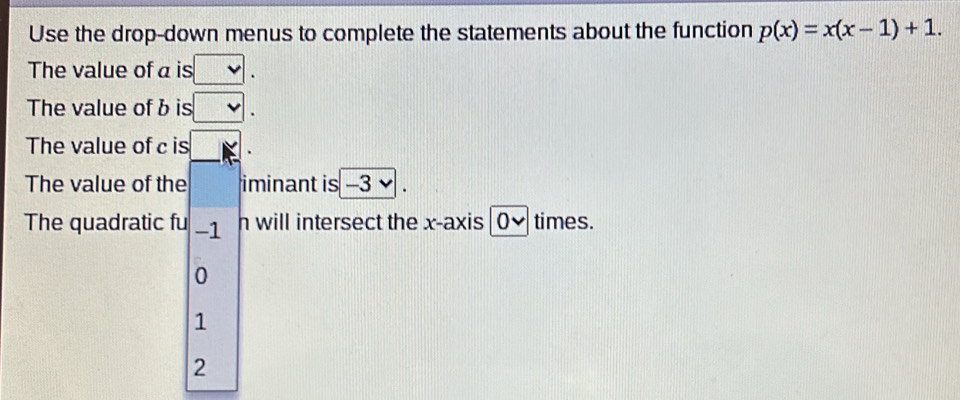 Solved: Use the drop-down menus to complete the statements about the ...
