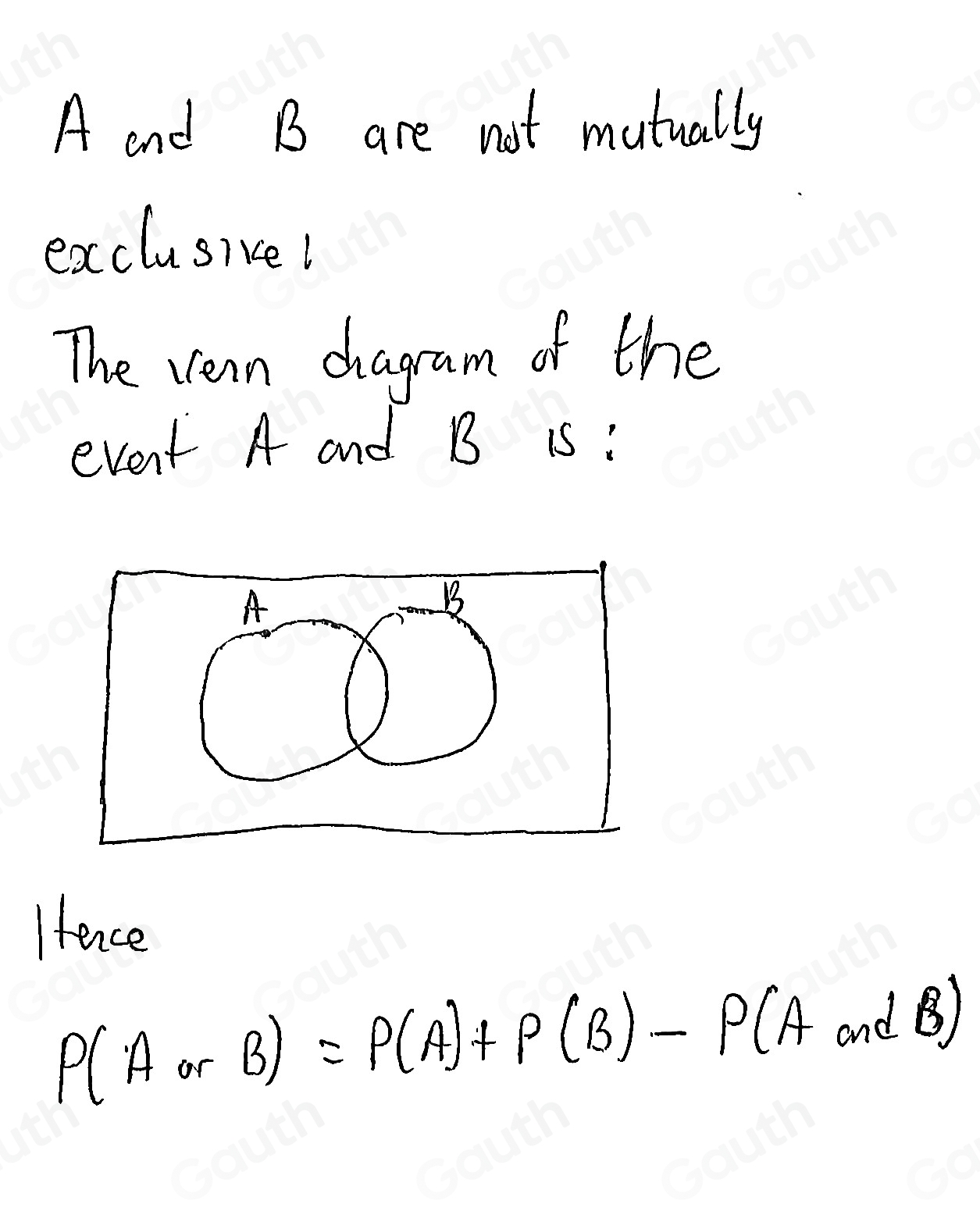 Solved: If two events, A and B, are NOT mutually exclusive, which of ...