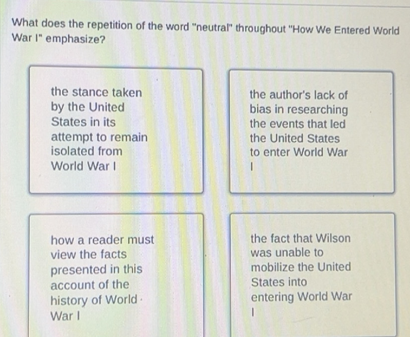 Solved: What does the repetition of the word "neutral' throughout 'How ...