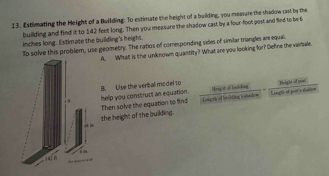 Solved: Estimating the Height of a Building: To estimate the height of ...