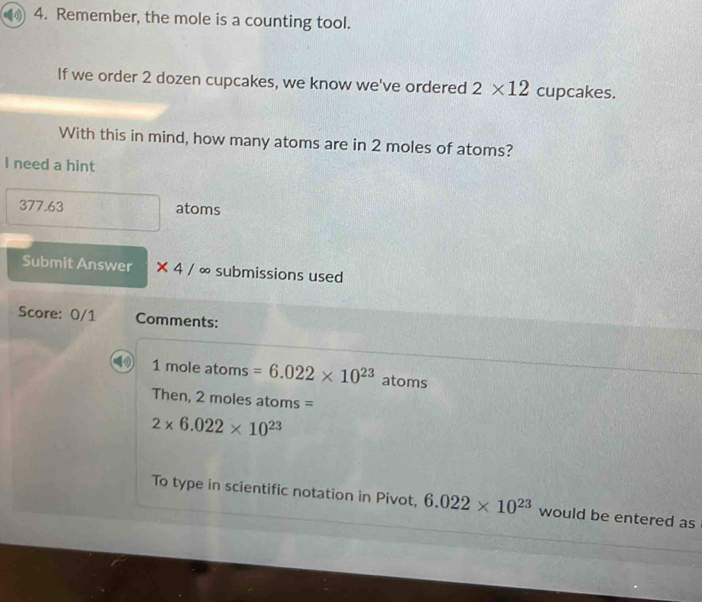 Solved: Remember, the mole is a counting tool. If we order 2 dozen ...