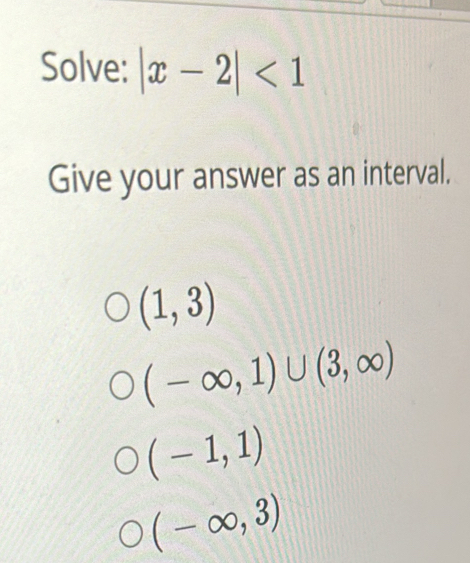 Solved: Solve: |x-2|