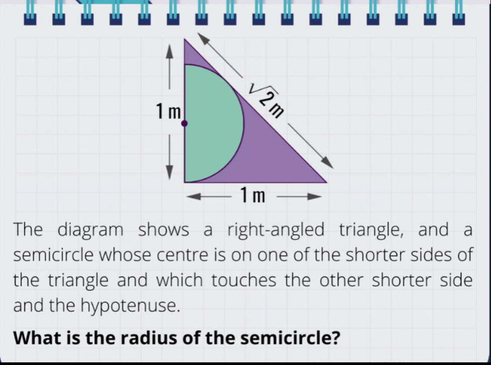 Solved: The diagram shows a right-angled triangle, and a semicircle ...
