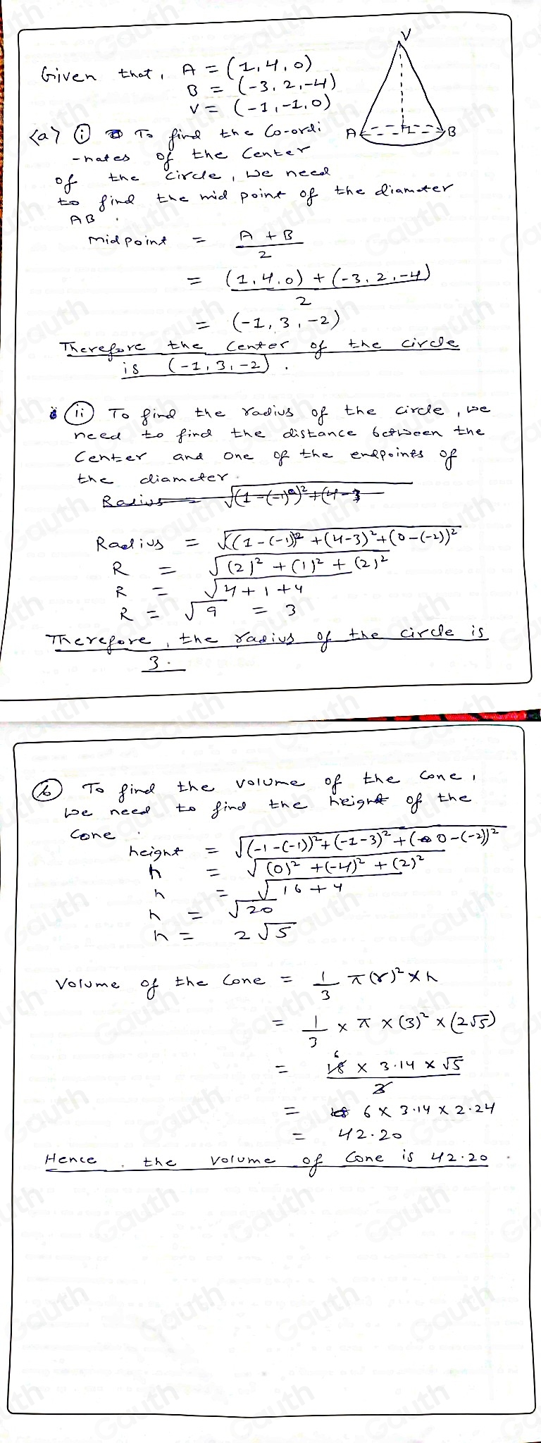 Solved: [Maximum mark: 7] Consider a circle with a diameter AB, where A ...