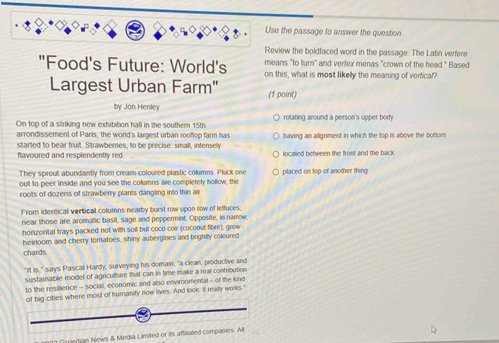 Solved: Use the passage to answer the question. Review the boldfaced ...