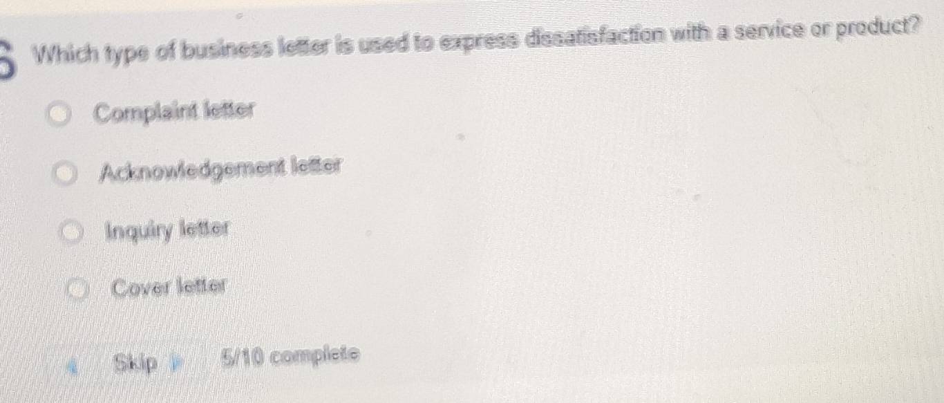 Solved: Which type of business letter is used to express ...