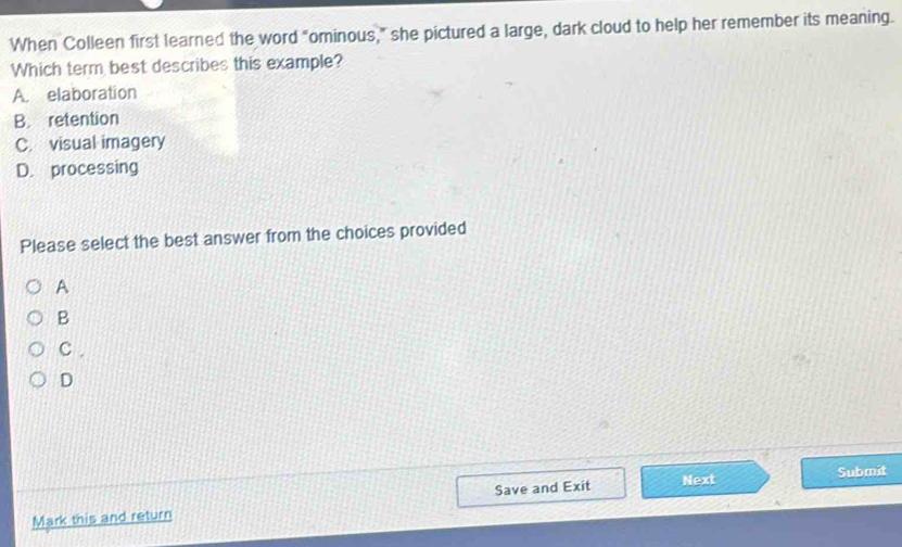 Solved: When Colleen first learned the word "ominous,” she pictured a ...