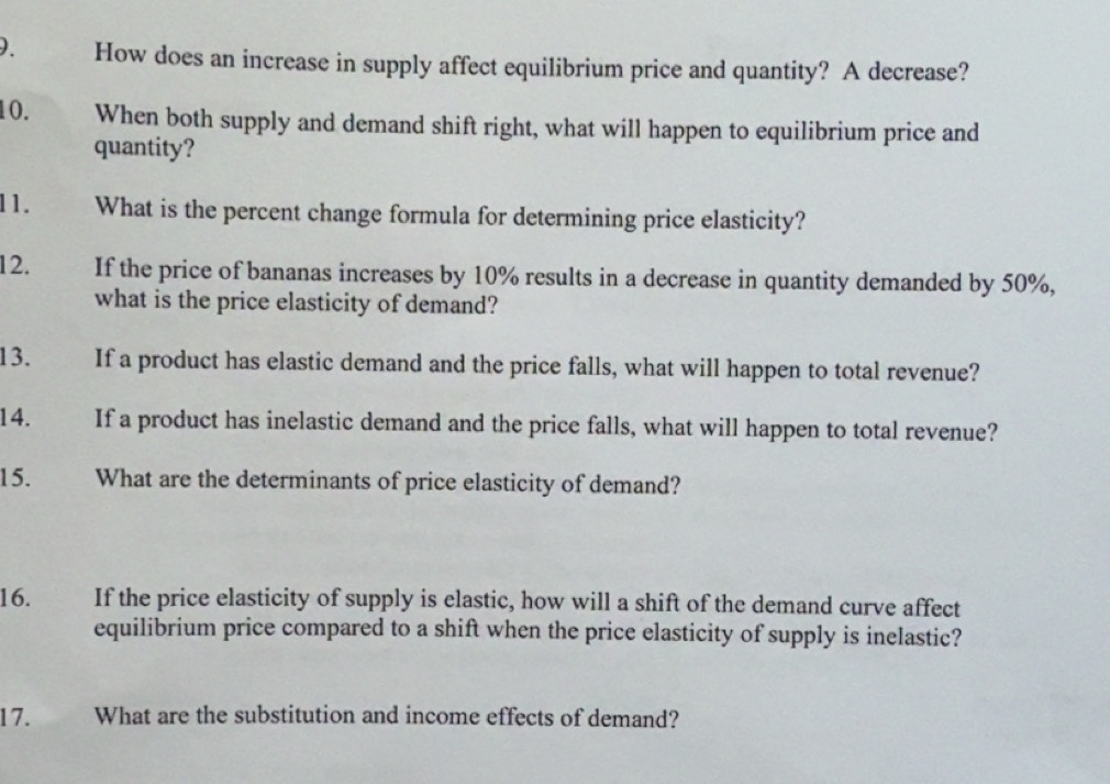 Solved: ) How does an increase in supply affect equilibrium price and ...