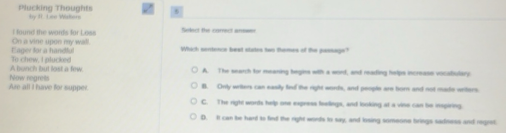 Solved: Plucking Thoughts 5 by R. Lee Wallers I found the words for ...