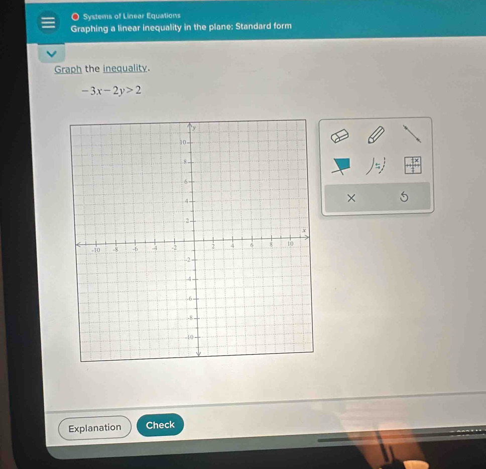 Solved: Systems of Linear Equations Graphing a linear inequality in the ...
