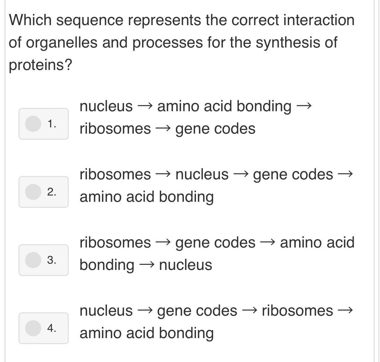 Solved: Which sequence represents the correct interaction of organelles ...