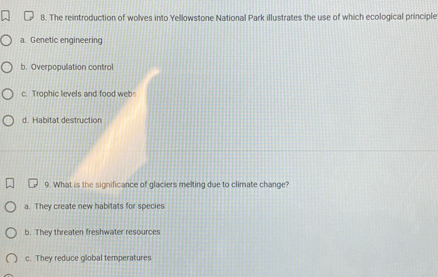 Solved: The reintroduction of wolves into Yellowstone National Park ...