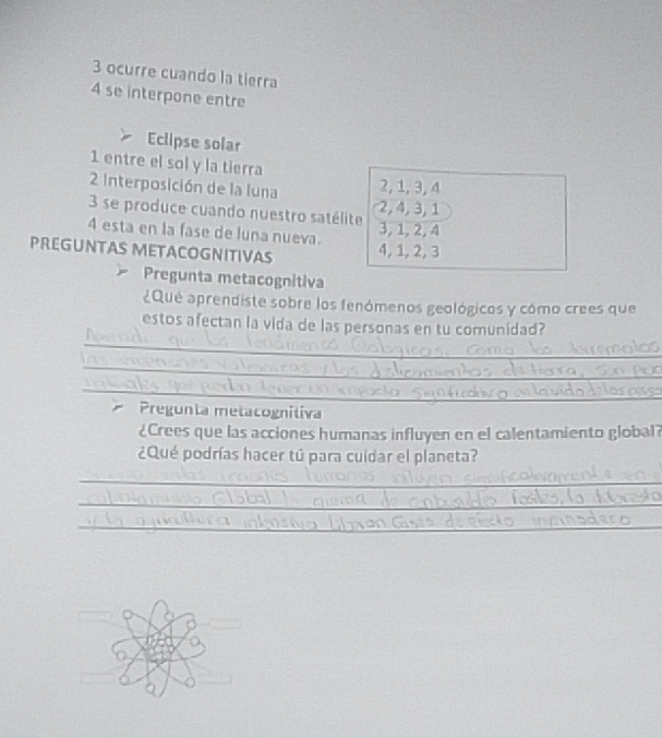 Resuelto:ocurre cuando la tierra 4 se interpone entre Eclipse solar 1 ...