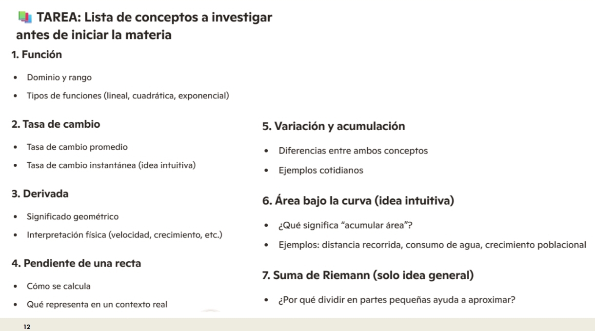 Resuelto:TAREA: Lista de conceptos a investigar antes de iniciar la ...