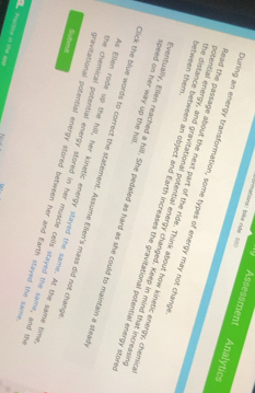 Solved: Assessment Analytics During an energy transformation, some ...