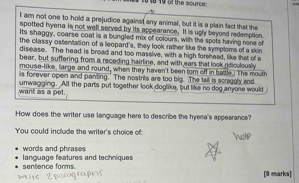 Solved: t8 19 of the source: out I am not one to hold a prejudice ...