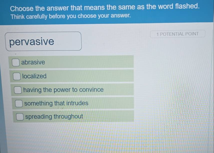 Solved: Choose the answer that means the same as the word flashed ...