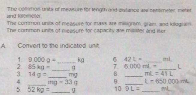 Solved: The common units of measure for length and distance are ...