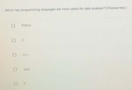 Solved: Which two programming languages are most useful for data ...