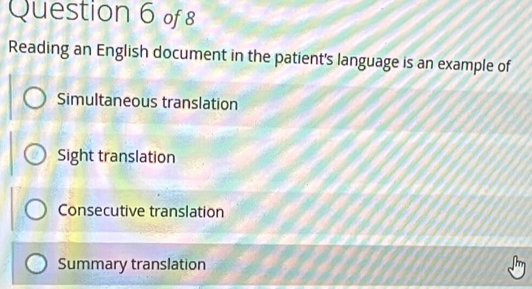 Solved: Reading an English document in the patient's language is an ...
