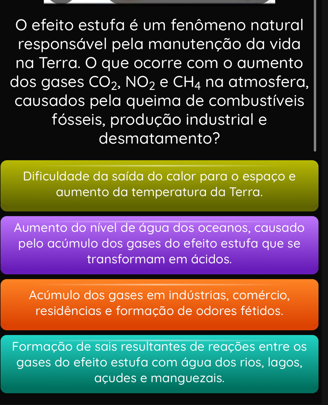 Resolvido:efeito estufa é um fenômeno natural responsável pela ...
