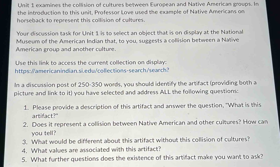 Solved: examines the collision of cultures between European and Native ...
