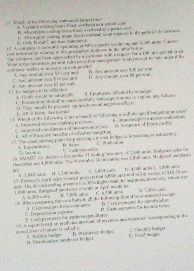 Résolu :Which of the following statements is(are) true? A. Variable ...