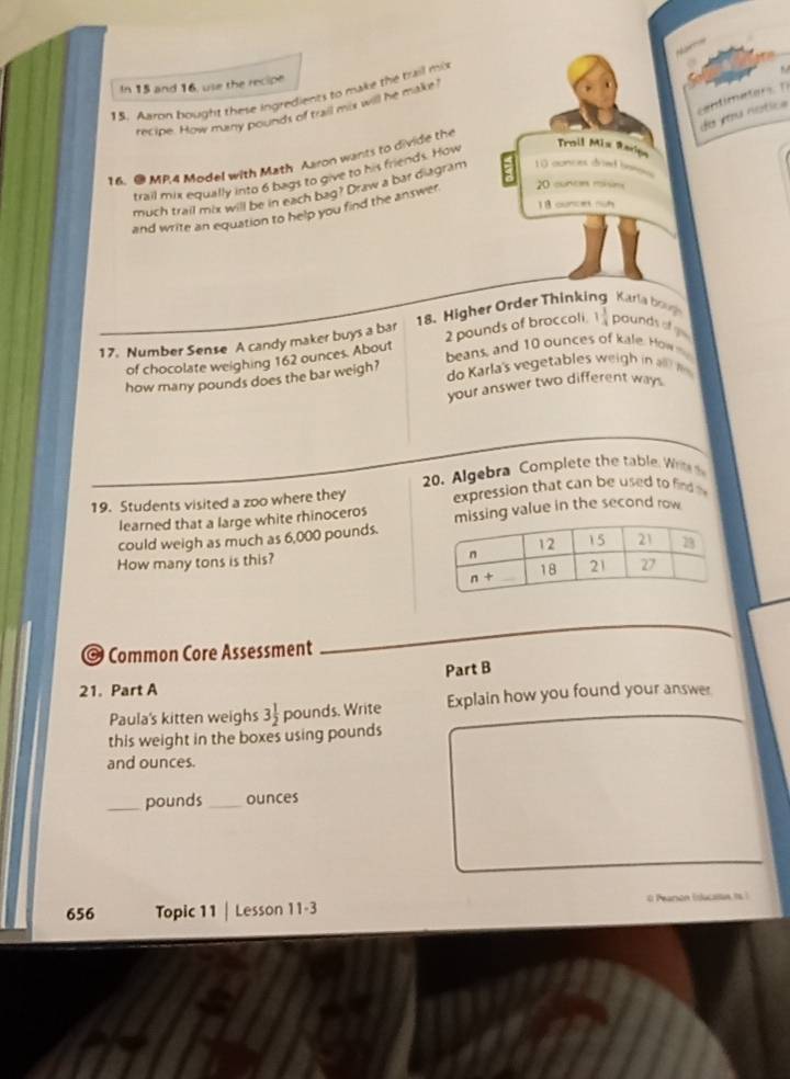 Solved: In 15 and 16, use the recipe 15. Aaron bought these ingredients ...