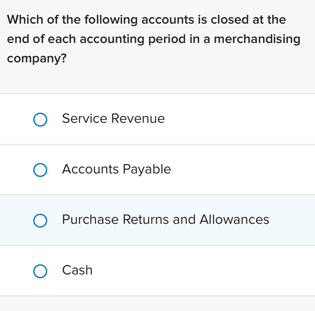 Solved: Which of the following accounts is closed at the end of each ...