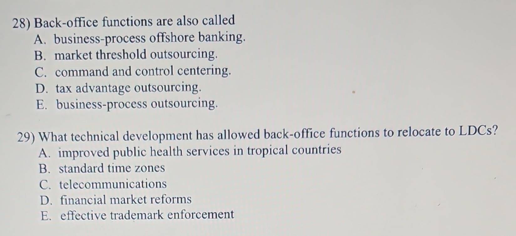 Solved: Back-office functions are also called A. business-process ...