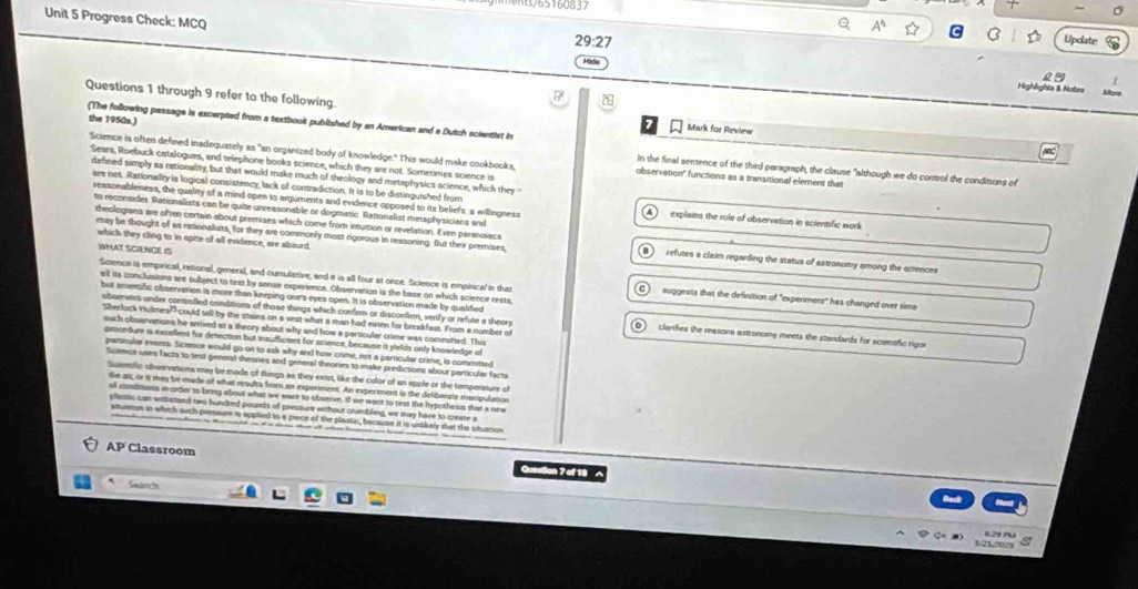 Solved: 60 8 3 Unit 5 Progress Check: MCQ 29:27 Update L 7 Highlights ...